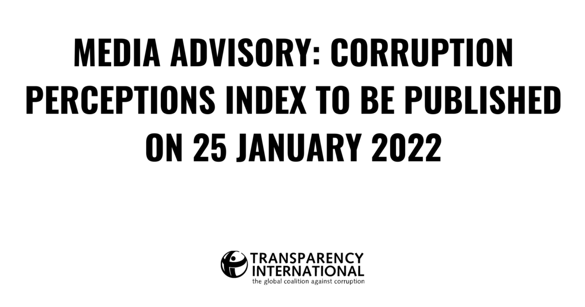Media advisory: Corruption Perceptions Index to be… - Transparency.org Media advisory: Corruption Perceptions Index to be… - Transparency.org